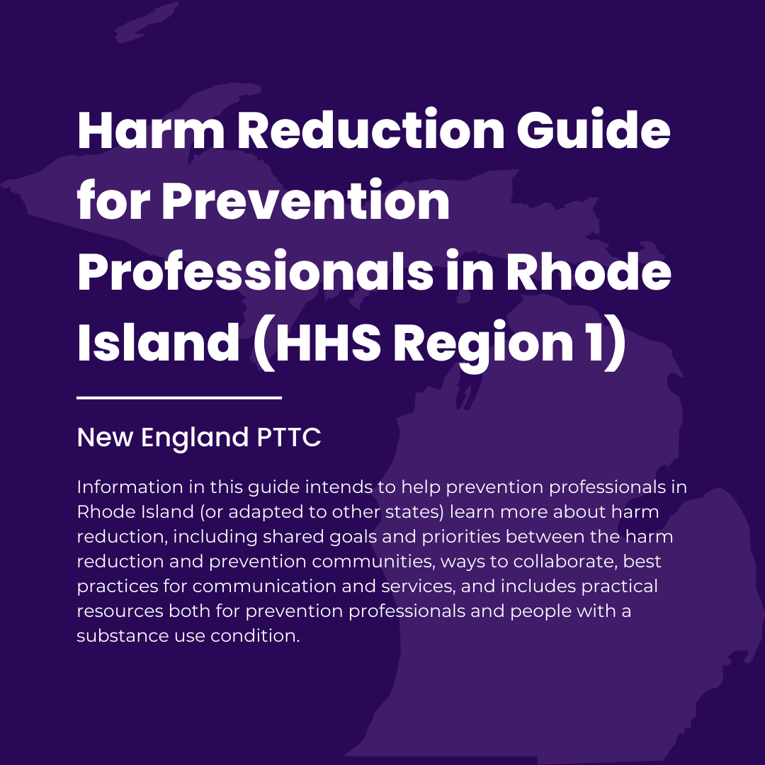 Harm Reduction Guide for Prevention Professionals in Rhode Island (HHS ...