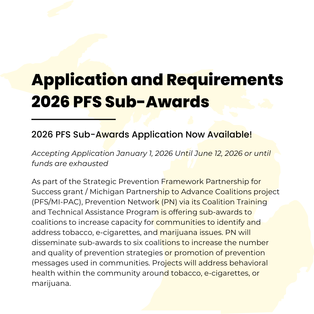 2026 PFS Sub-Awards Application Now Available! - Prevention Network