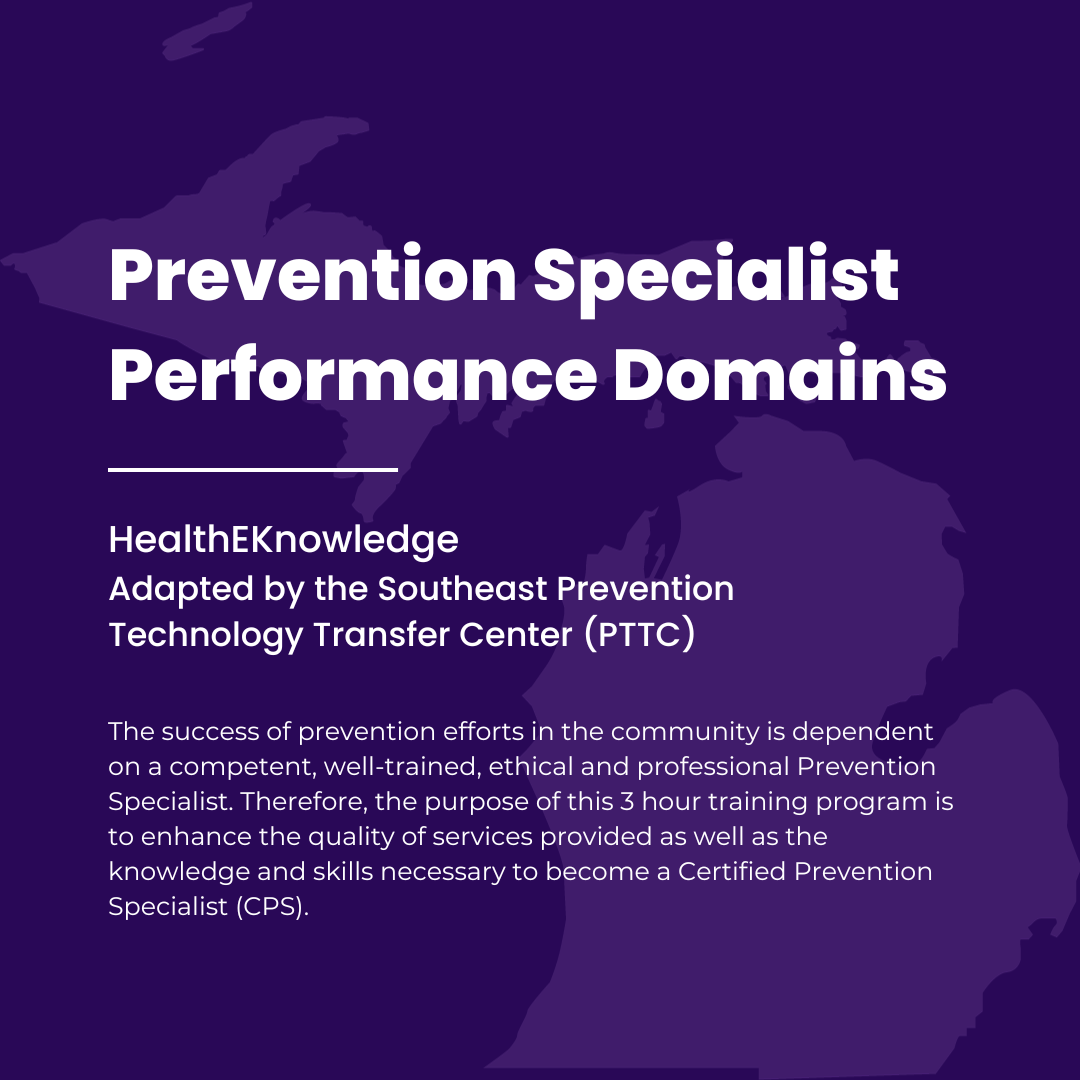 Prevention Specialist Performance Domains - Prevention Network
